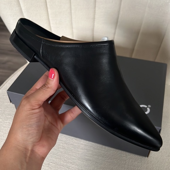 Ecco | Shoes | Ecco Black Leather Pointy Ballerina Mules 4 | Poshmark